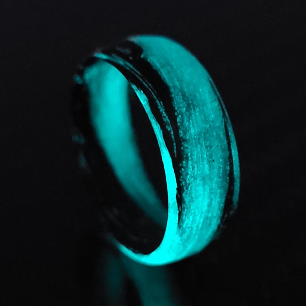 Carbon Fiber Green/Orange/Black Glow Ring - CORE CARBON RINGS