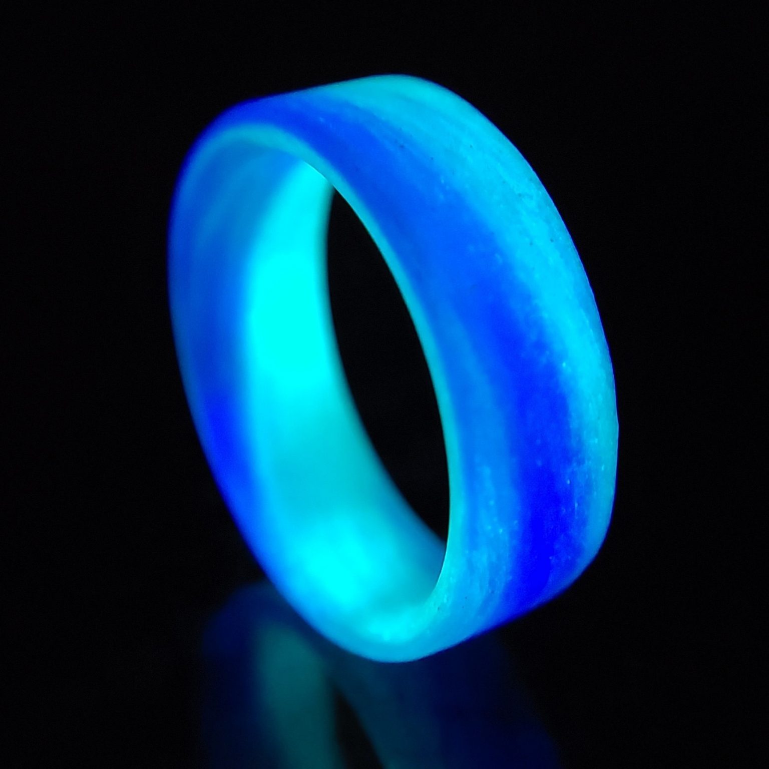 Carbon Fiber Green/Purple/Black Glow Ring - CORE CARBON RINGS